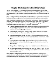 Chapter 2 Help Desk Investment Worksheet - Help Desk Management Best ...